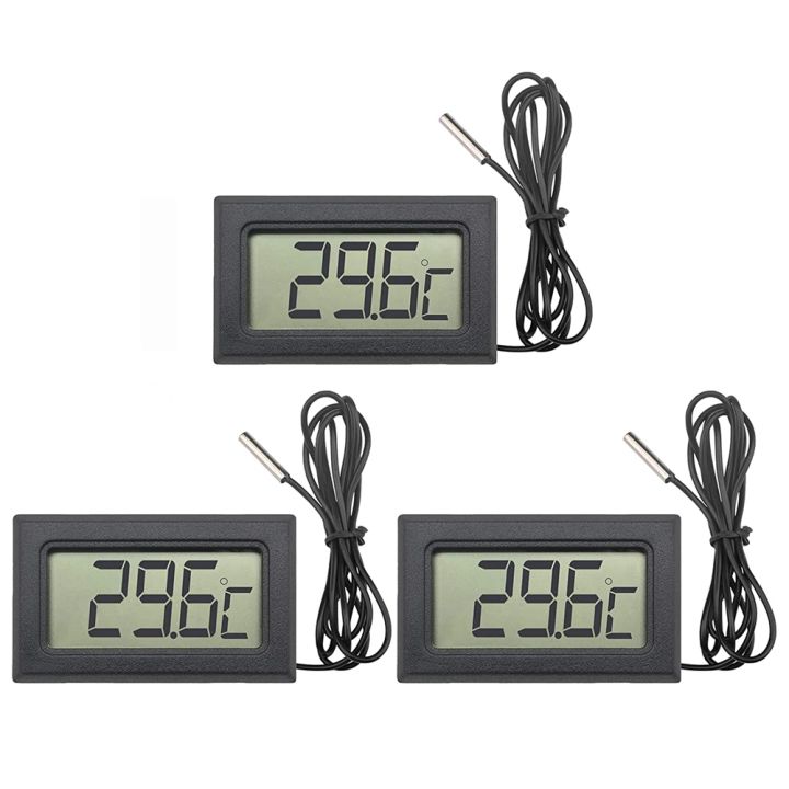 1Set Digital LCD Thermometer with 1M Probe Black -50°C - +110°C ...
