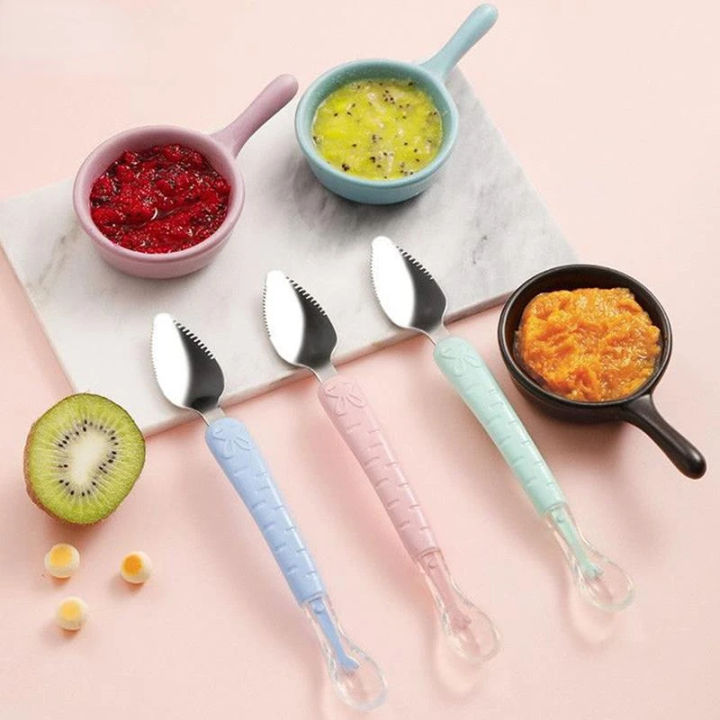 Baby Scraper Apple Puree Spoon Tableware Supplement Food Scraping Mud ...