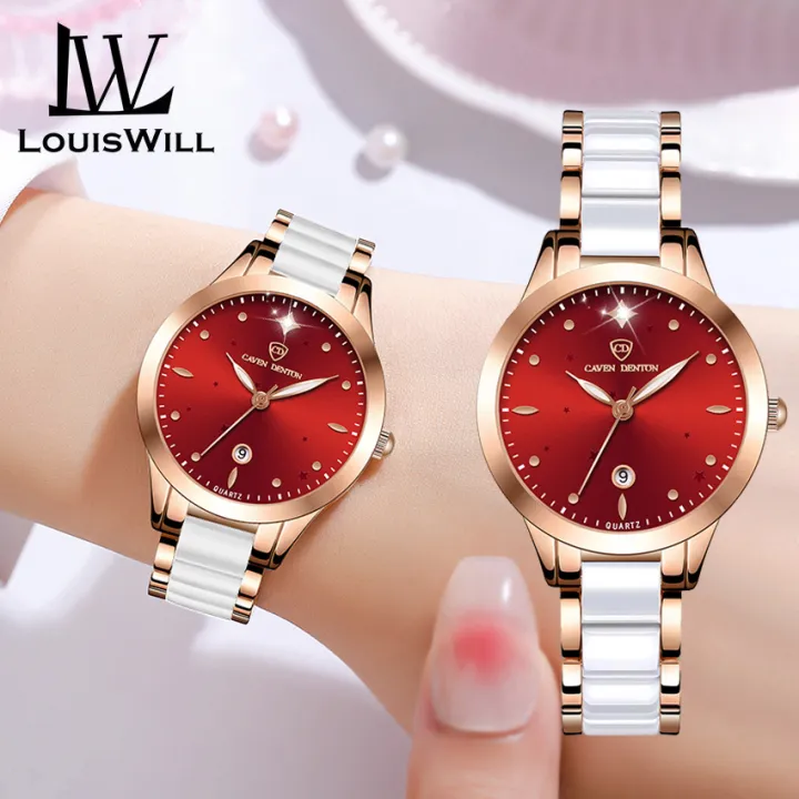 LouisWill Women's Watch Fashion Quartz Movement Ceramics Watch Strap ...