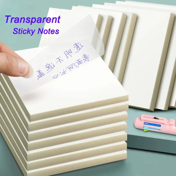 【HOT】 Transparent Clear Sticky Notes Small Big Large Post Memo Pads ...