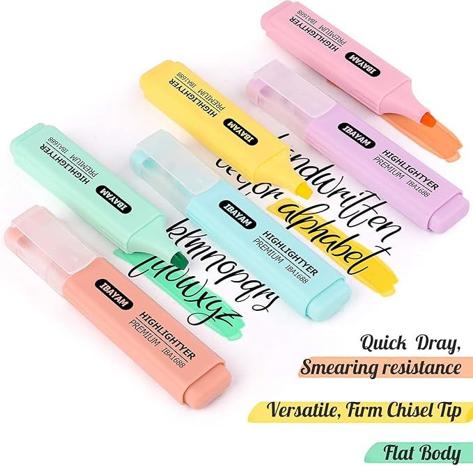 Aesthetic Highlighters, Cute School Supplies for College Study ...