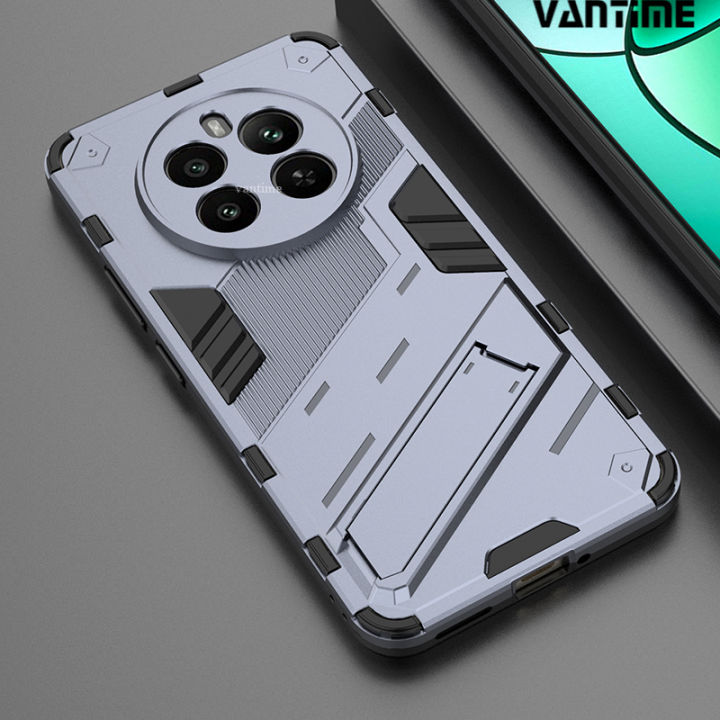 Vantime for Realme 12 4G 12+ 12 Plus 5G Armor Case Kickstand Shockproof Matte Back Hard Cover ...