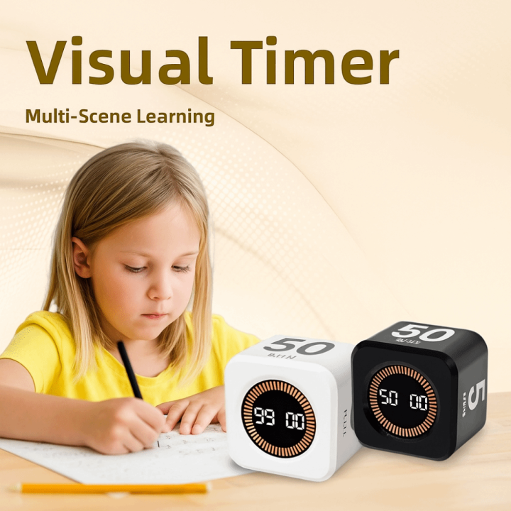 Educational Tool 4 Preset Time Visual Flip Timer LED Display Gravity Sensor Productivity Cube ...