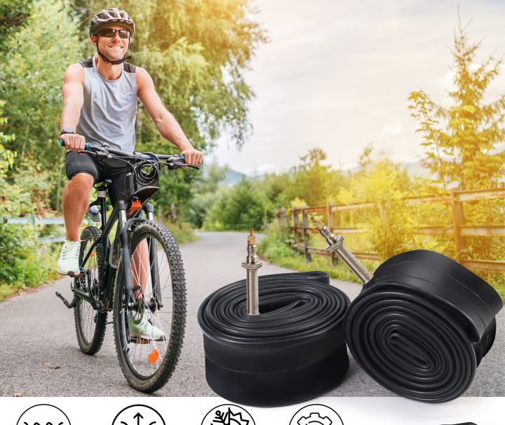 Bicycle Inner Tubes, 60mm Presta Valve Size 700cx 28c Road Racing Bike ...
