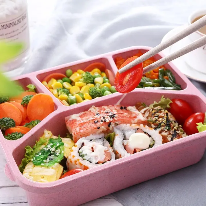 Lunch Box Portable Bento Box Four compartments Fast Food Box Microwave ...