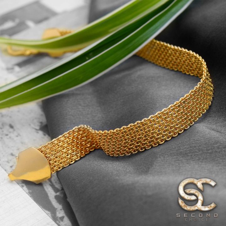 Gold Plated Stylish 10MM Wide Flat Bracelet For Men | Daraz.lk