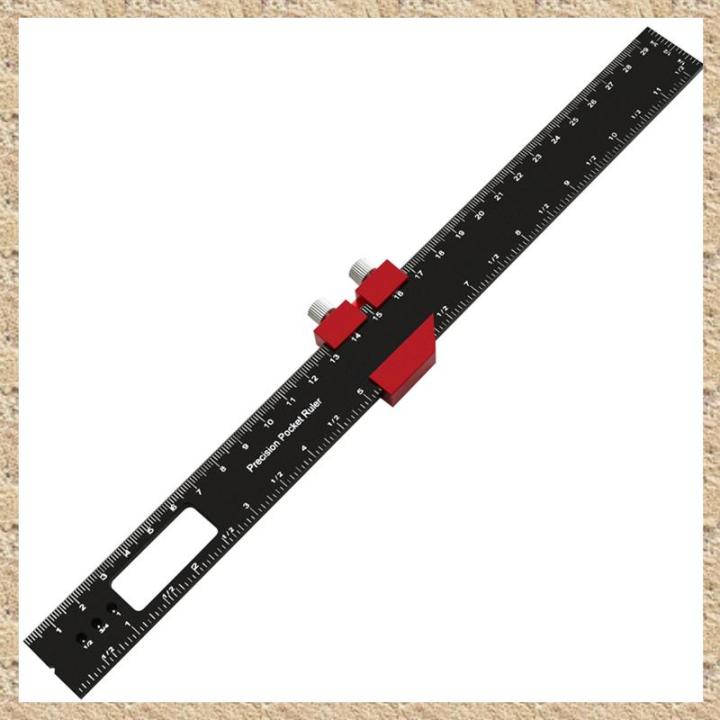Woodworking Precision Pocket Ruler Aluminum Alloy Slide Ruler Inch ...