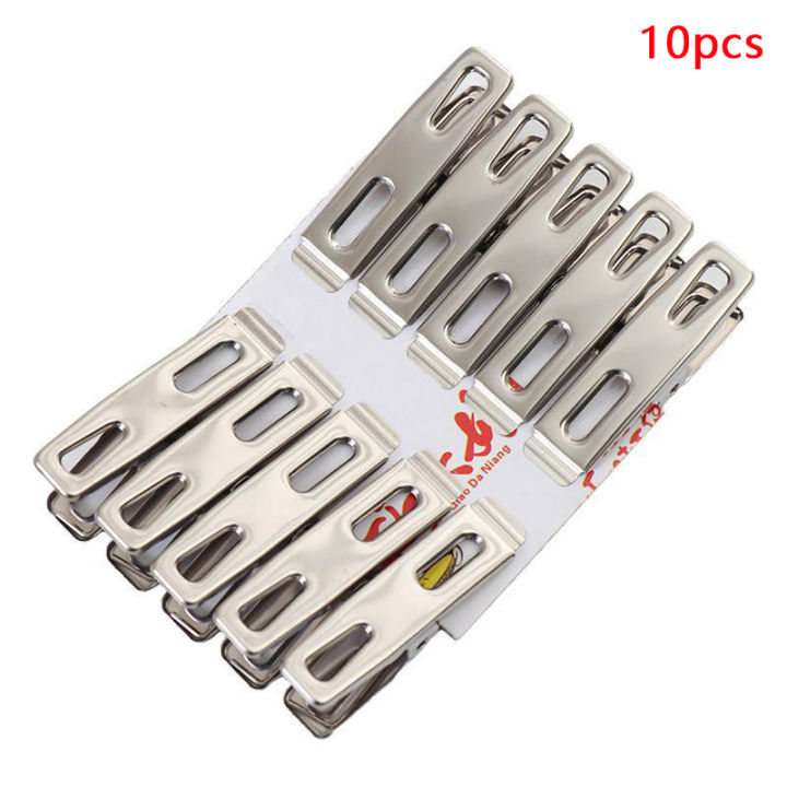 10 Pcs Clothes Pegs Stainless Steel Washing Line Hang Pins Windproof ...