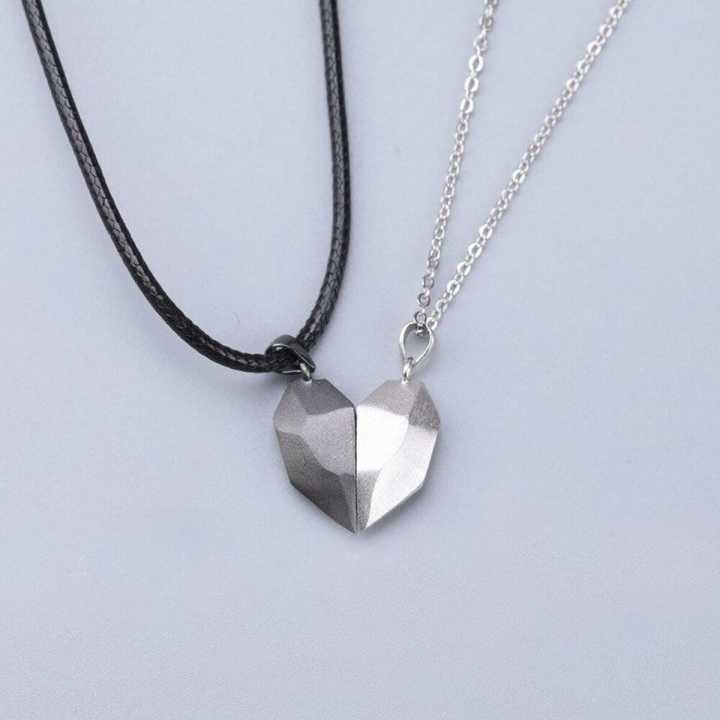Magnetic Couple Heart Shape Necklace Gothic Punk Style For Men Jewelry ...