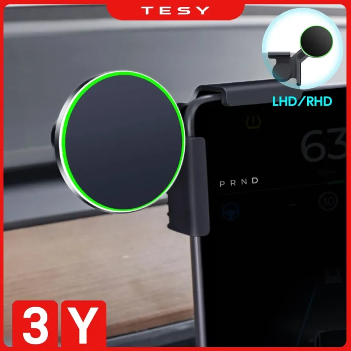 Car Phone Mount Holder 15W Magnetic Magsafe Wireless Charger for Tesla ...