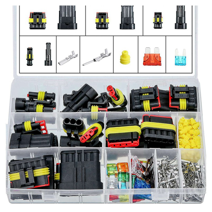 240 Piece 1-6 Pin Car Electrical Connectors Wire Block Clamp Terminal ...