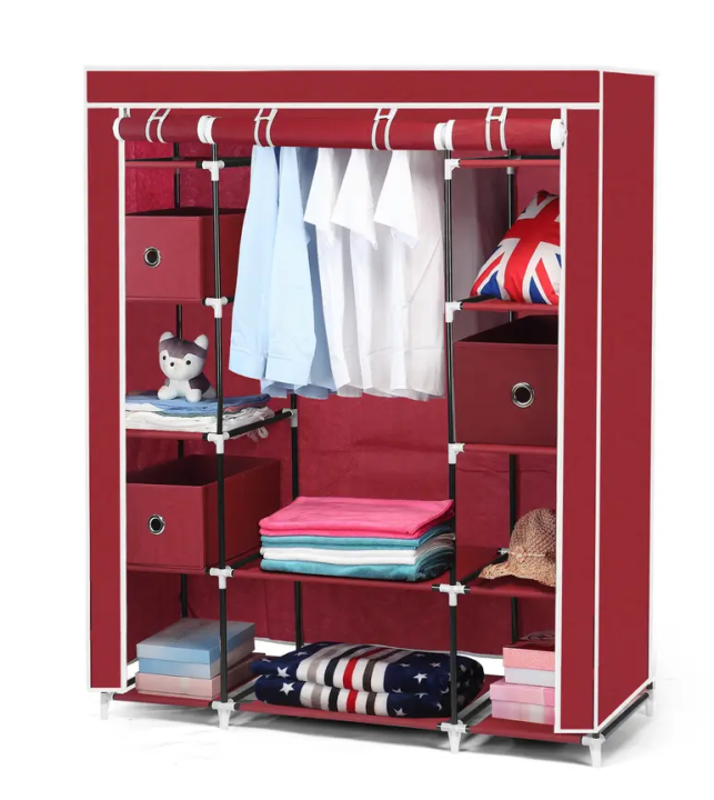 3 Door Portable Folding Wardrobe Cupboard | Daraz.lk