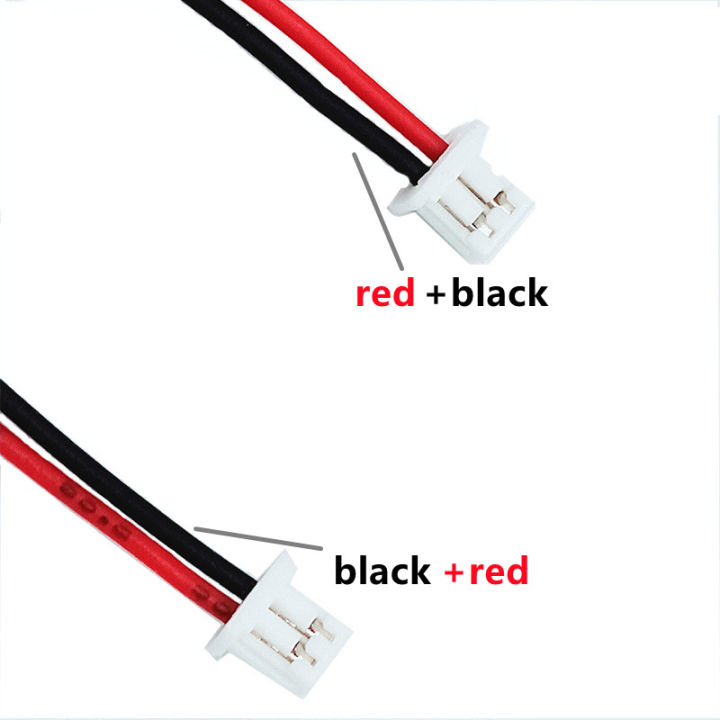 20pcs/LOT JST 28AWG MX1.25 Connector Wire Cable 2PIN Red Black / Black ...