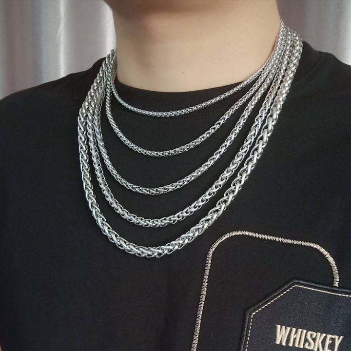 N XL Men's Necklace Stainless Steel Necklace Flower Basket With Chain ...