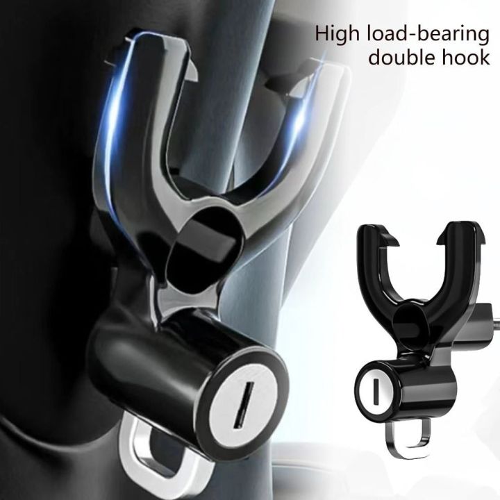 Black 2 in Motorcycle Helmet Lock Waterproof Helmet Anti-theft Safety Lock Handlebar Storage ...