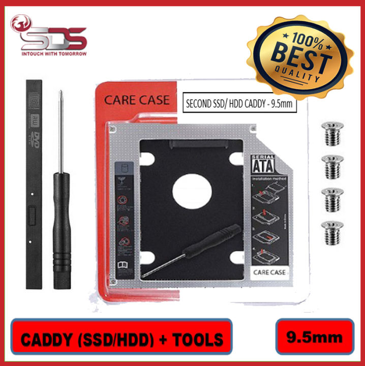 Laptop Secondary Hard Drive SSD/HDD 9.5mm Caddy Slim [Optical Drive ... Laptop Secondary Hard Drive SSD/HDD 9.5mm Caddy Slim [Optical Drive ...