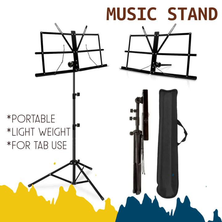 Music Stand, 2 in 1 Dual-Use Folding Sheet Music Stand & Desktop Book ...
