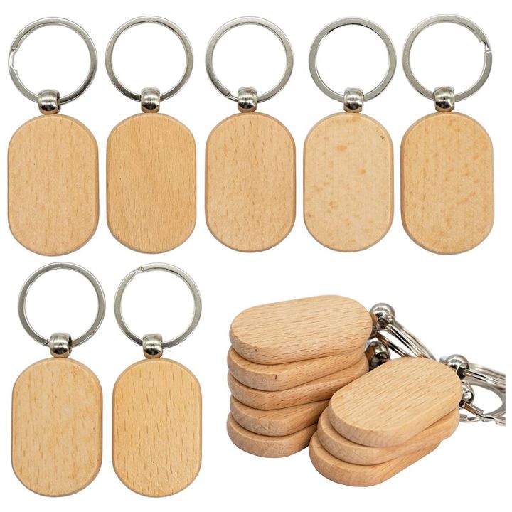 Blank Wooden Key Tag Key Diy Wood Keychains Key Wood Engraving Blanks ...