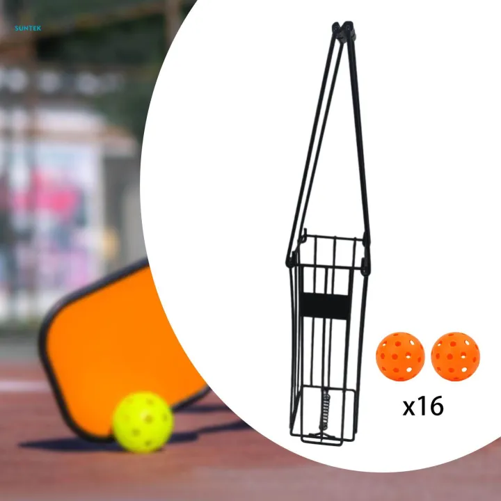 Pickleball Retriever Basket with Handle Metal Tennis Ball Pick up ...
