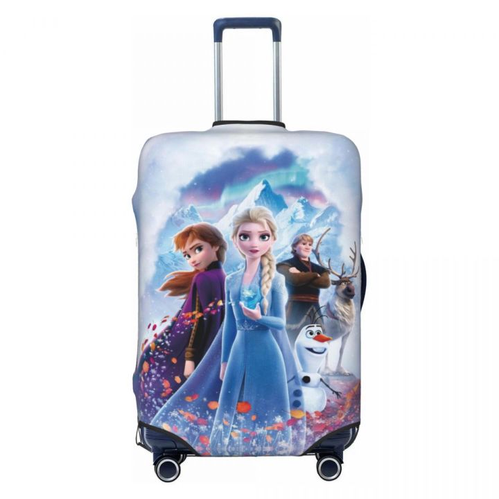 Custom Cartoon Frozen Princess Luggage Cover Elastic Anna And Elsa ...