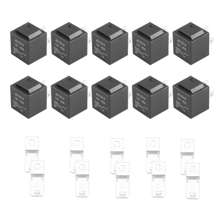 10 Pcs 5 Pin 12V Relay Switch (SPDT) (30/40 Amp) 12 Volt Automotive ...
