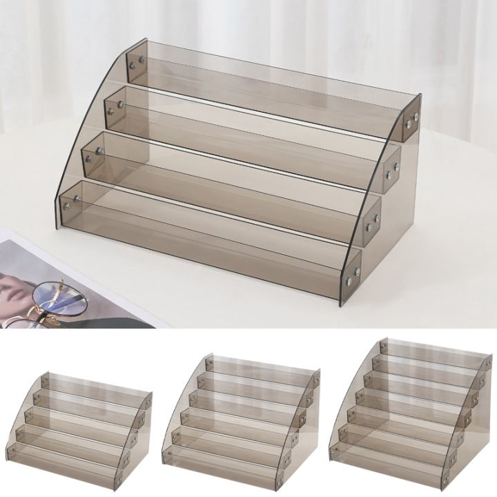 1-7 Tier Display Stand Transparent Perfume Cosmetic Organizer Rack Wall ...