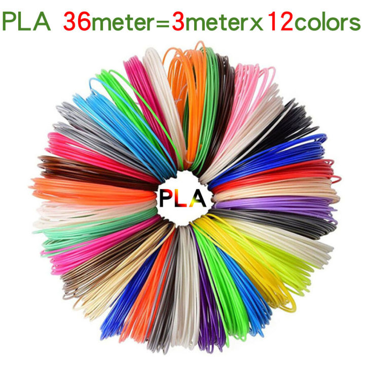 【7efc9af3】PLA 3D Pen Filament 10/12Colors Diameter 1.75mm 18M 36M 50M ...