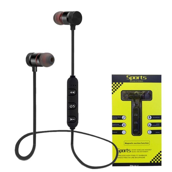 M5 Sports Wireless Bluetooth Metal Magnetic Headset Stereo Bass Earbuds ...