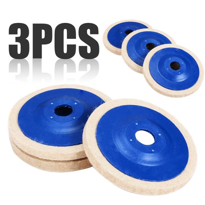 3PCS Wool Polishing Wheel Buffing Pads 4 Inch 100mm Angle Grinder Wheel ...