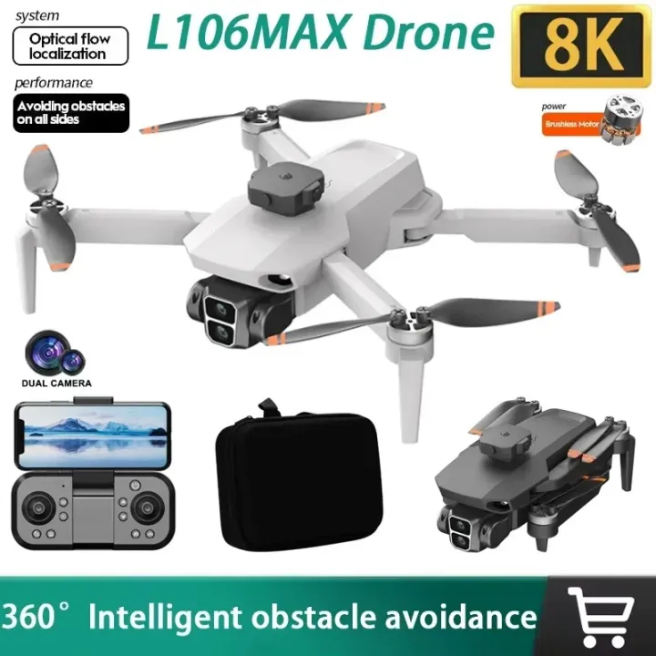 New L106 MAX Drone 8K HD Electrically Controlled 180° Dual Camera Wifi ...