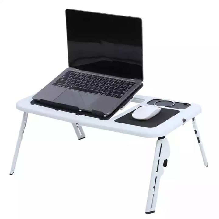 Laptop Desk Foldable Table e-Table Bed USB Cooling Fans Stand TV Tray ...