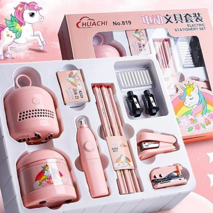 Electric Pencil Sharpener Set Electronic Stationery Set Erasers ...
