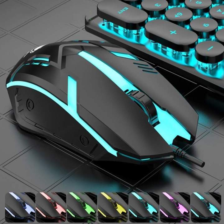 Luminous Wired Mouse USB Wired Desktop Laptop Cool Glowing Computer ...