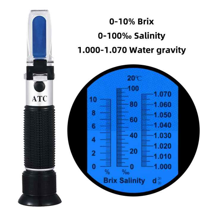 YIERYI Salinity Refractometer Brix Refractometer Sea Salinity Meter ...
