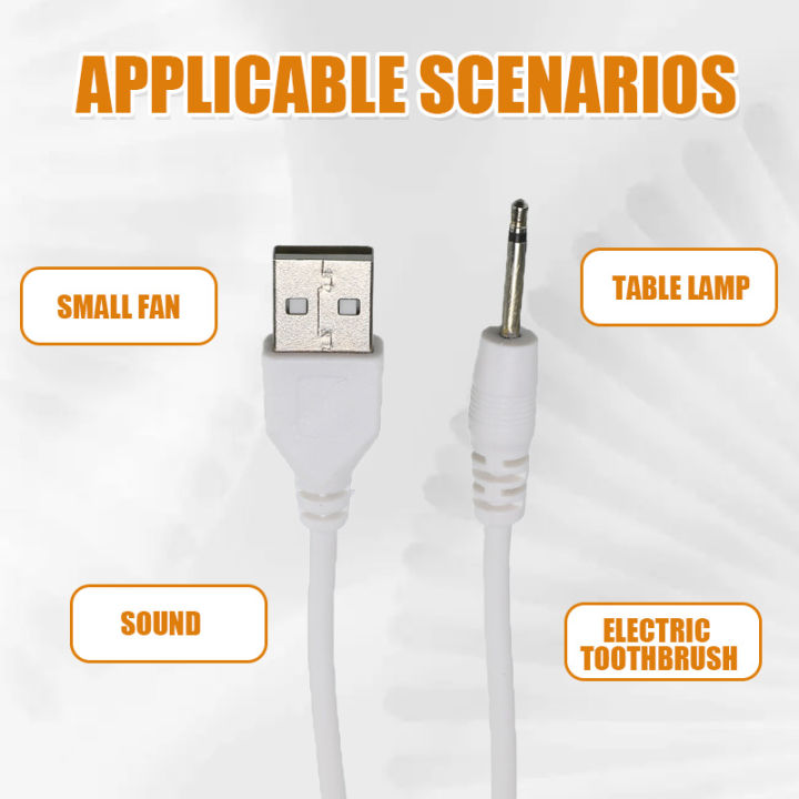 1m Usb Jack Plug Aux Dc2.5mm Audio Cable Usb 2.0 To Dc 2.5mm Elbow 2a ...