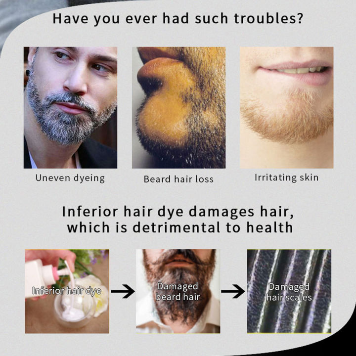 5PCS Natural Beard Hair Dye Shampoo Portable 5 Minute Instant ...
