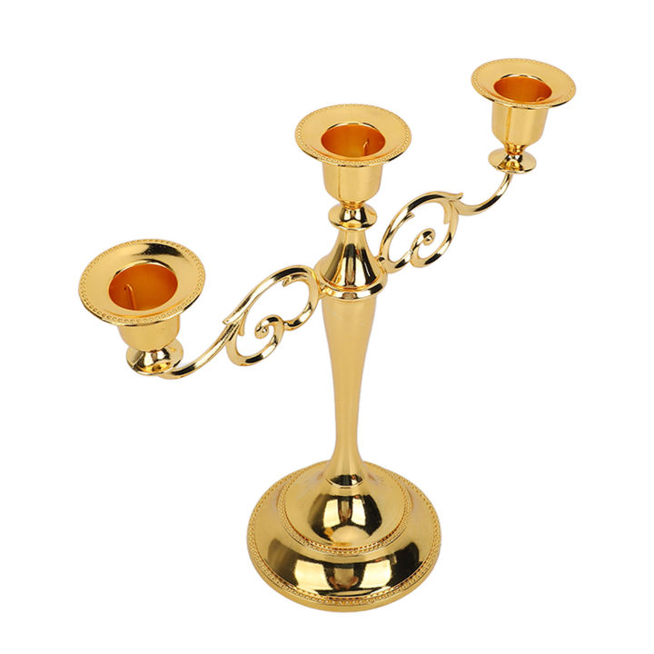 Glass candle holder Metal Candle Holder 3 Arms High Gloss Retro ...