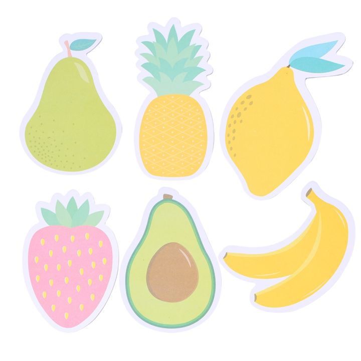 30 Sheet Adhesive Fruit Sticky Notes Kawaii Cute 3D Strawberry Avocado ...