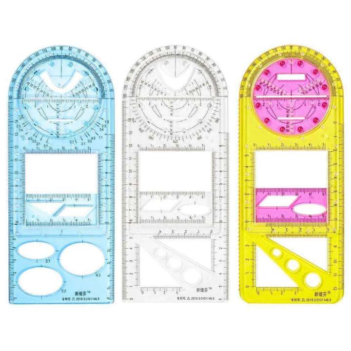 Multifunctional Ruler Geometric Drawing Template Tool For School ...