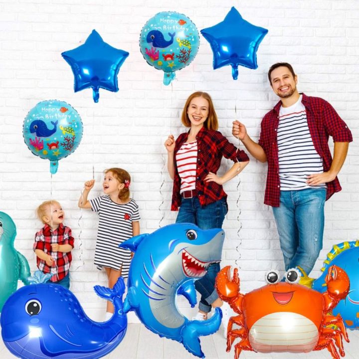 Sea Theme Party Balloons Lantern Fish/Sea Snail/Seahorse Ocean Animal ...