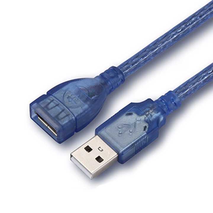 【HIGH QUALITY】USB extension cable / data cable longer Transparent blue ...