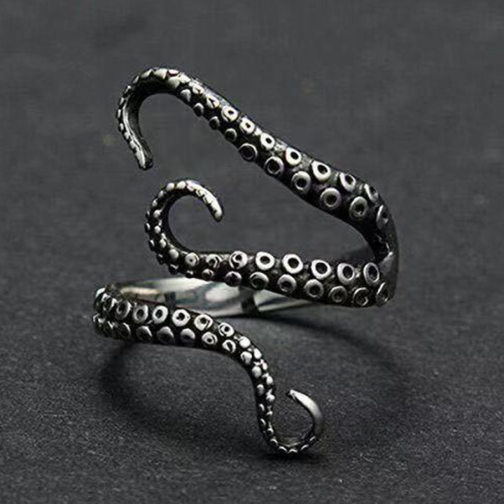 Sucker Ring Retro Octopus Tentacle North Sea Monster Opening Rings for ...