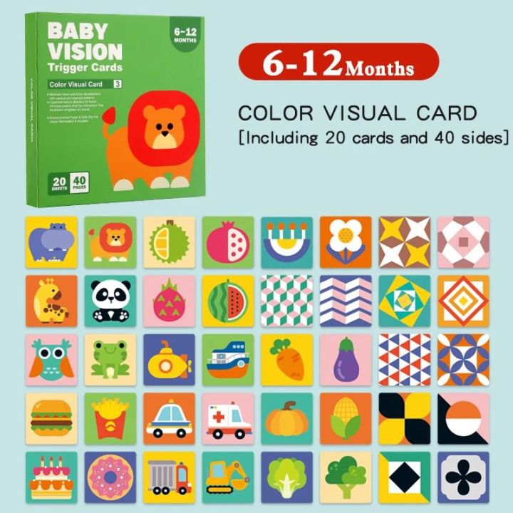 High Contrast Baby Visual Stimulation Cards(6-12) | Daraz.lk