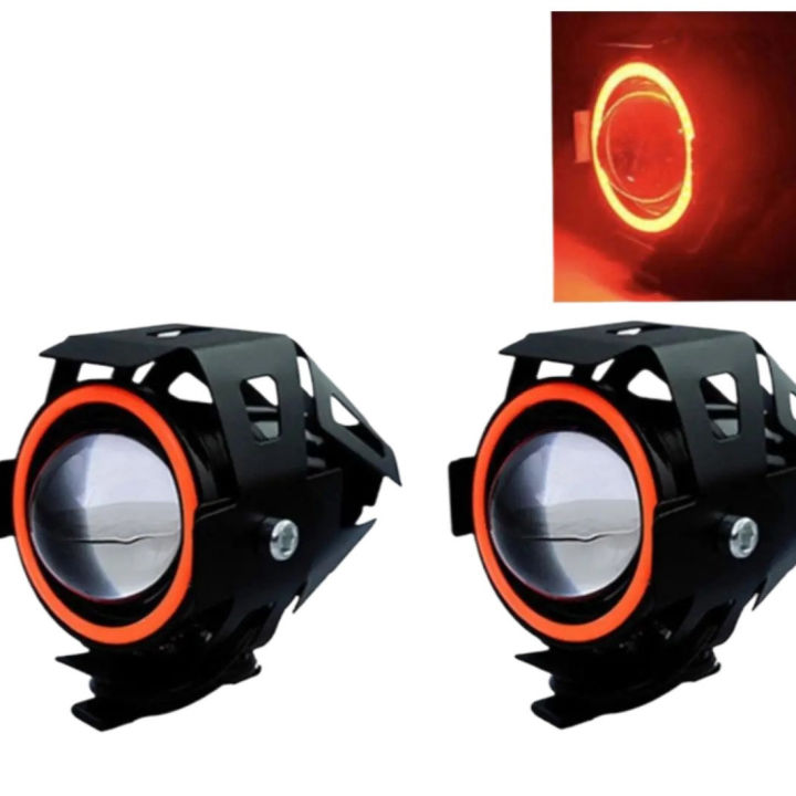 U7 Mini Fog Light Single 2 PCS Red Ring 2Pcs U7 Mini Fog Lights For ...