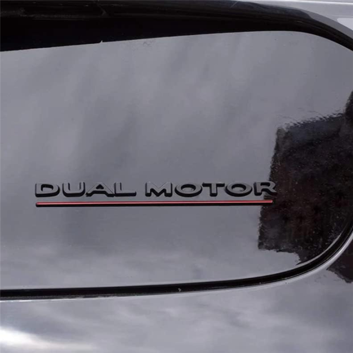 For Tesla Model 3 Y X S Dual Motor Emblem - 3D Dual Motor Badge Sticker ...
