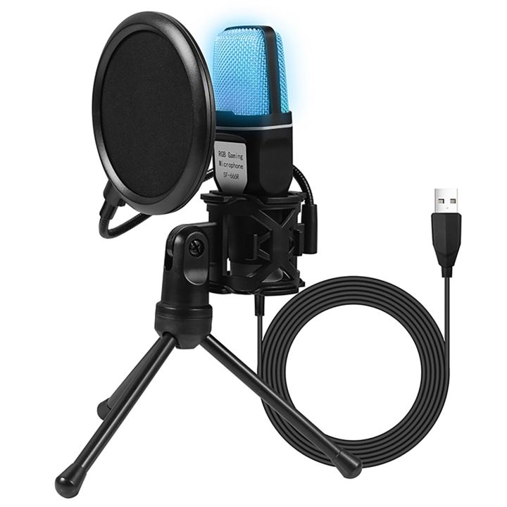 USB Microphone RGB Microphone Condensador Wire Gaming Mic for Podcast ...