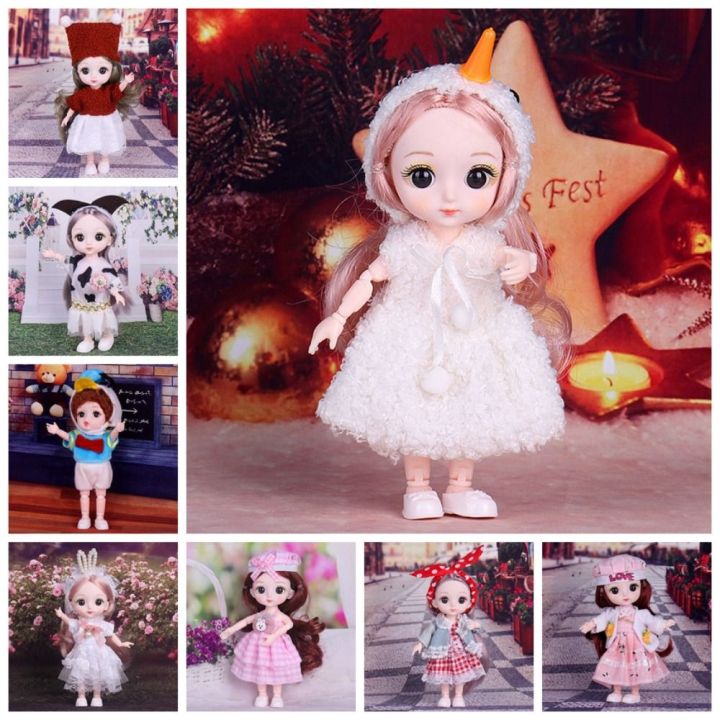 Mini /12 BJD Cute BJD Doll with Clothes with Clothes 13 Movable Joints ...