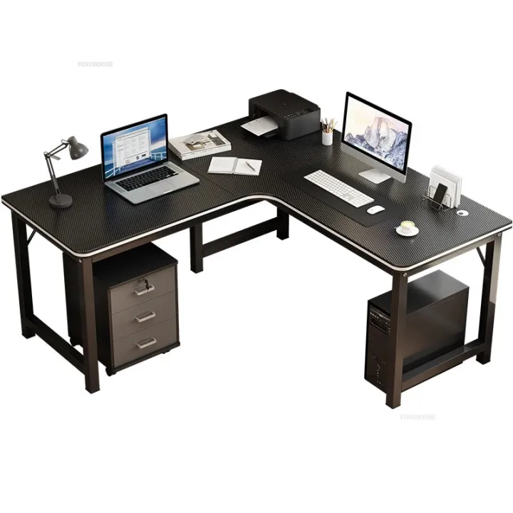 【HOT】 Modern Corner Computer Desks Durable Wood L-Shaped PC Gaming ...