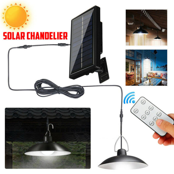 Solar LED pendant light outdoor floodlight hanging garden light+remote ...