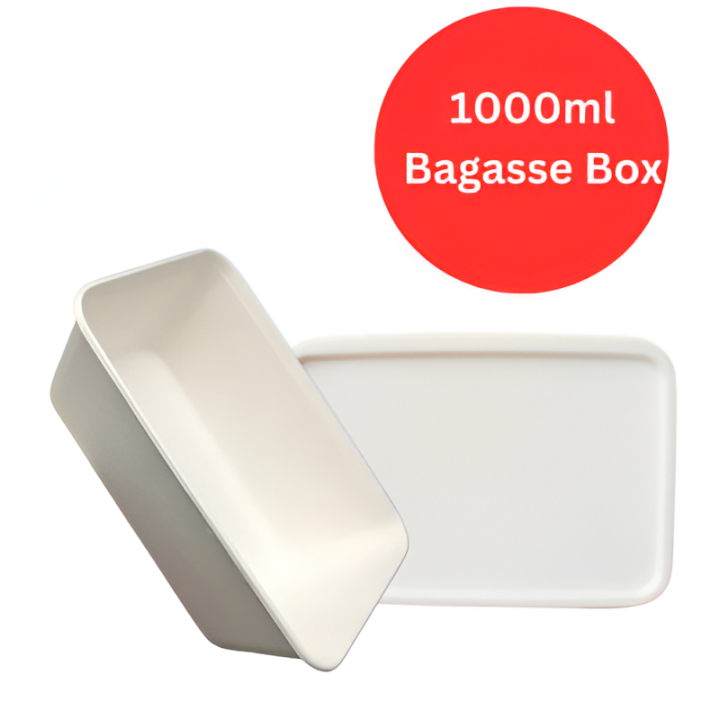 1000ml Bagasse Box With Lid Rectangle | Daraz.lk